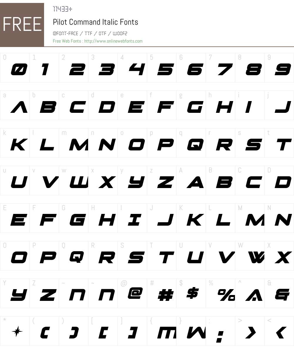 Pilot Command Italic 1.2; 2022 Fonts Free Download - OnlineWebFonts.COM