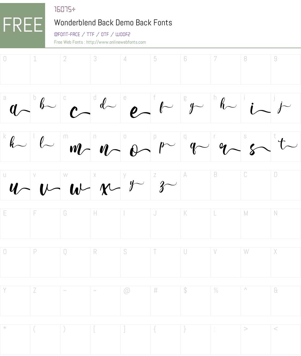 Wonderblend Back Demo 1.00;April 2, 2020;FontCreator 13.0.0.2613 64-bit ...