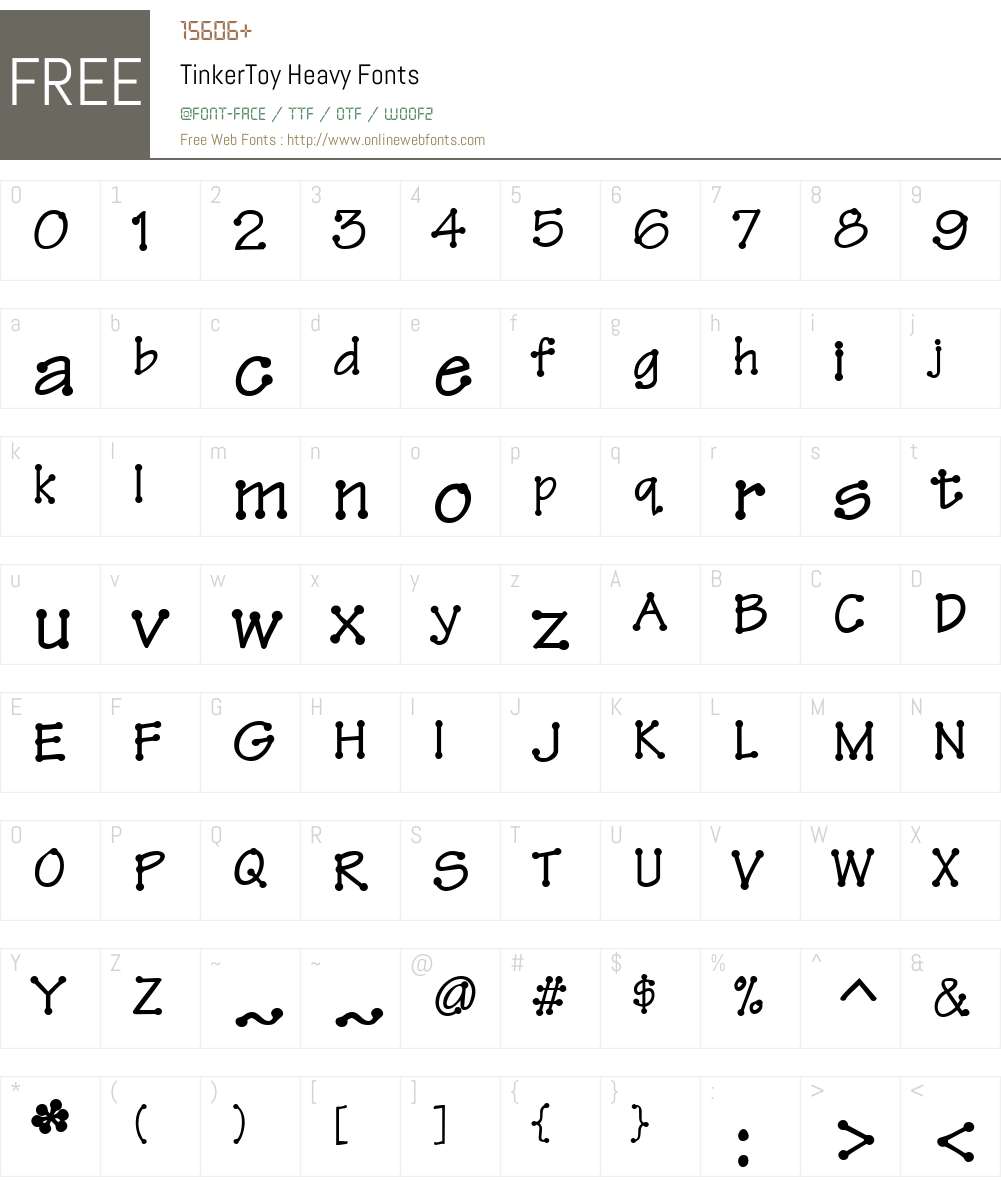 TinkerToy Heavy Rev. 003.000 Fonts Free Download - OnlineWebFonts.COM