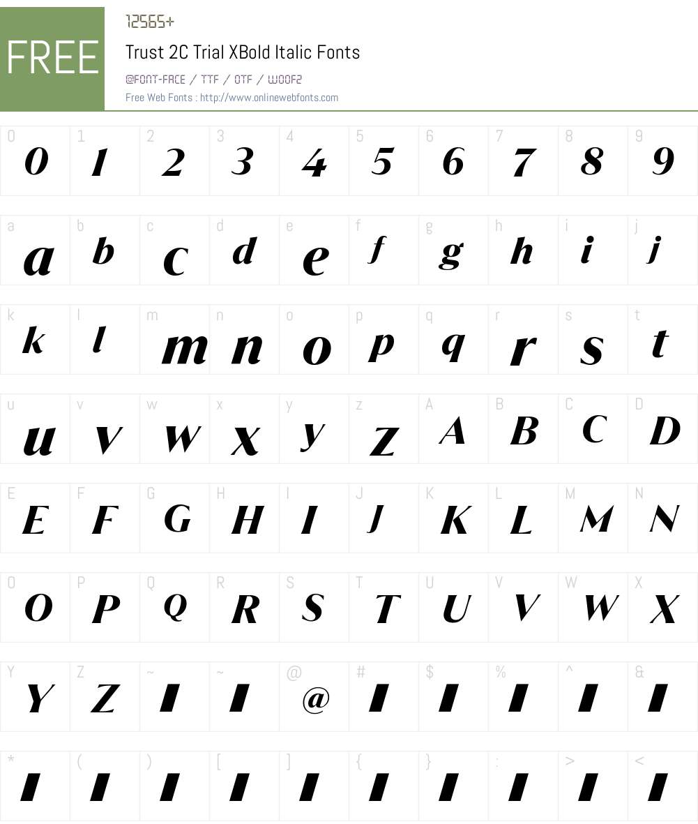 Trust 2C Trial XBold 1.001;hotconv 1.1.0;makeotfexe 2.6.0 Fonts Free ...