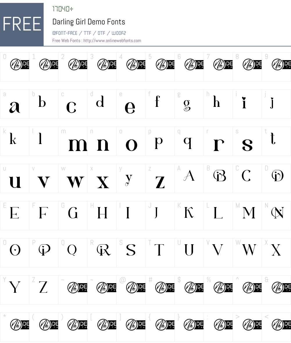 Darling Girl Demo 1.001;Fontself Maker 3.5.7 Fonts Free Download ...