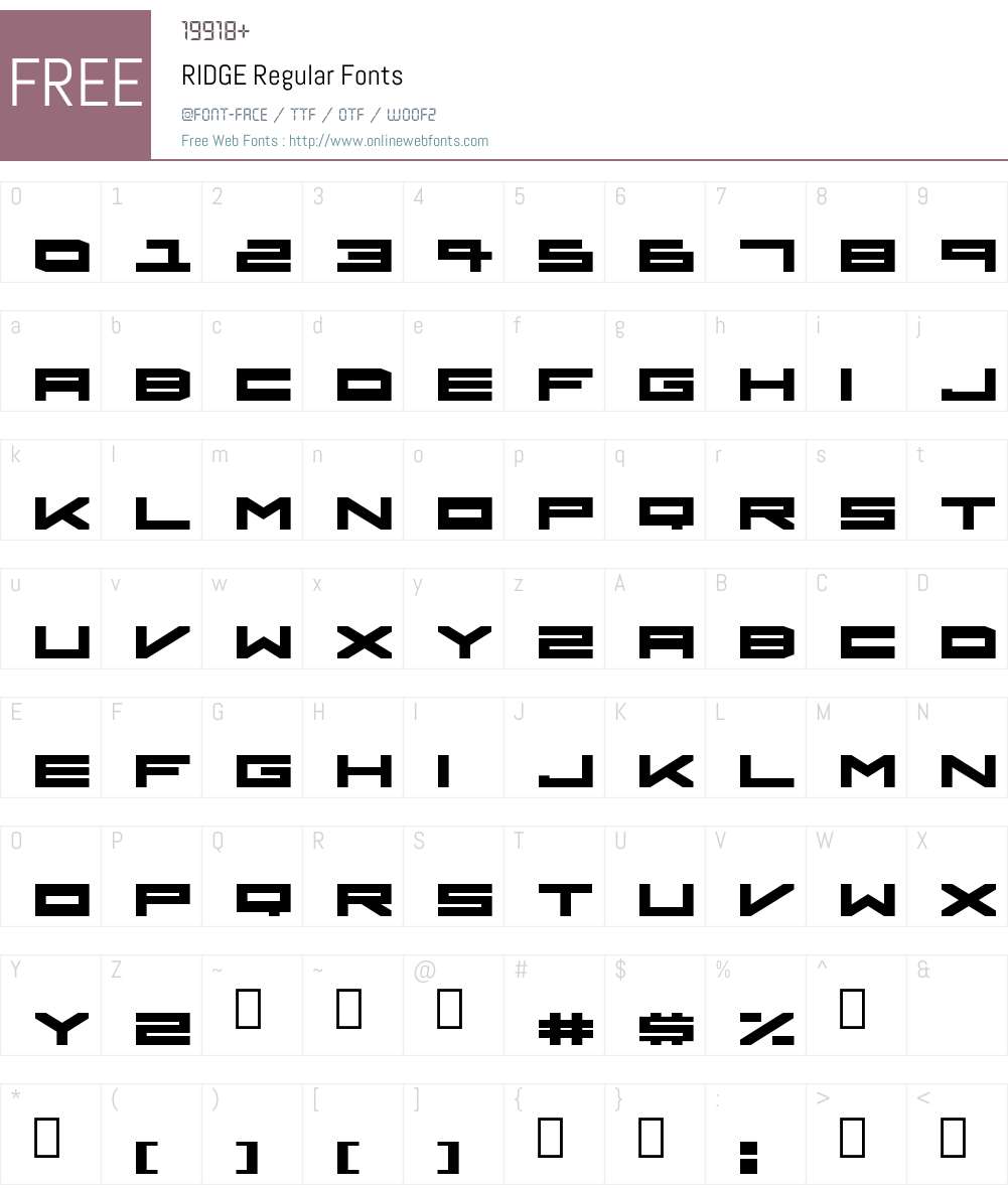 RIDGE 0.001 Fonts Free Download - OnlineWebFonts.COM