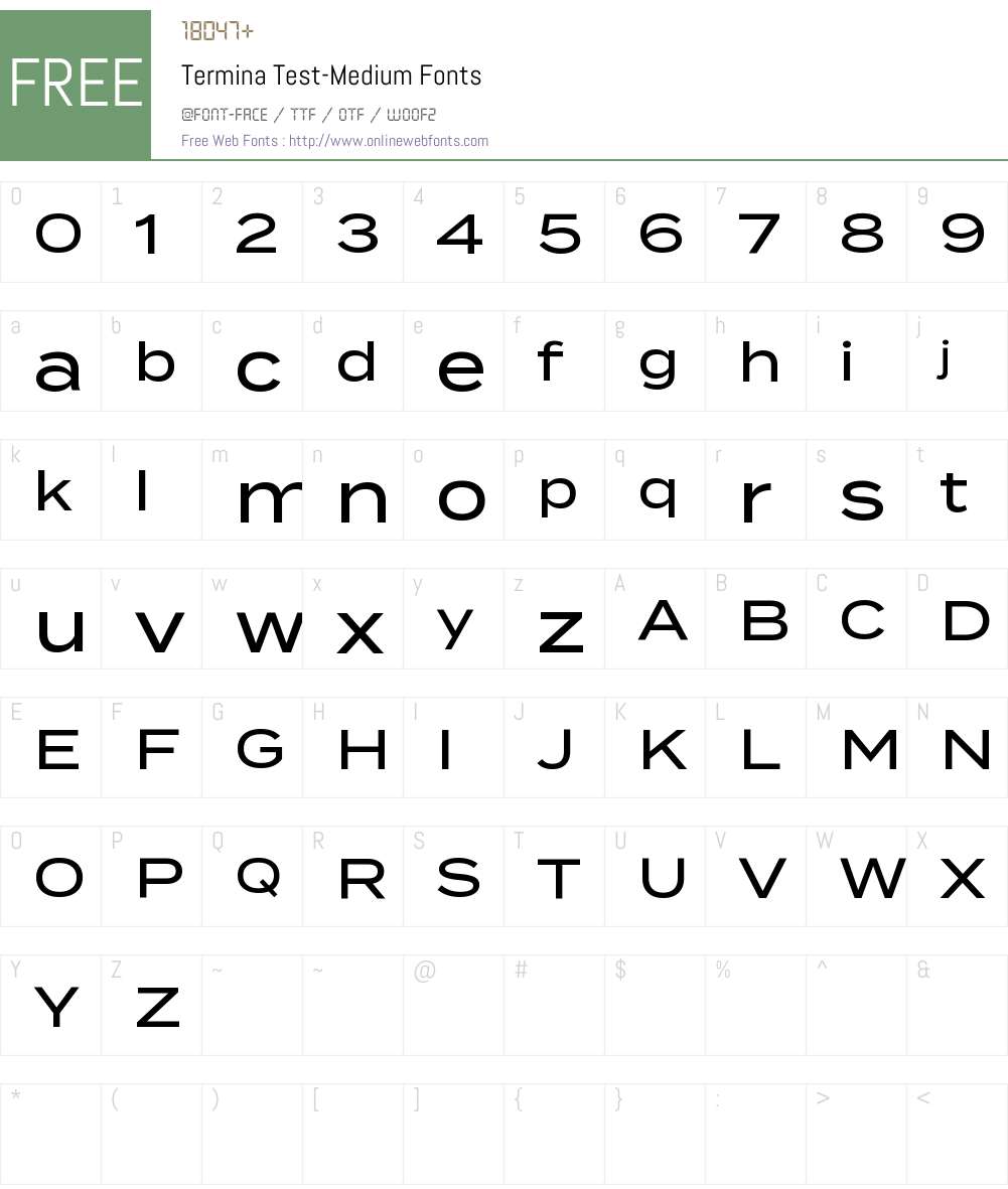 Termina Test Medium 1.000;PS 001.000;hotconv 1.0.88;makeotf.lib2.5. ...