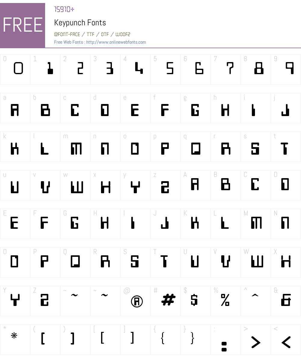 Keypunch V1 KeypunchPlain Fonts Free Download - OnlineWebFonts.COM