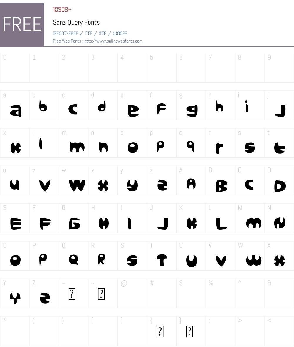 Sanz Query 1.00 April 16, 2014, initial release Fonts Free Download ...