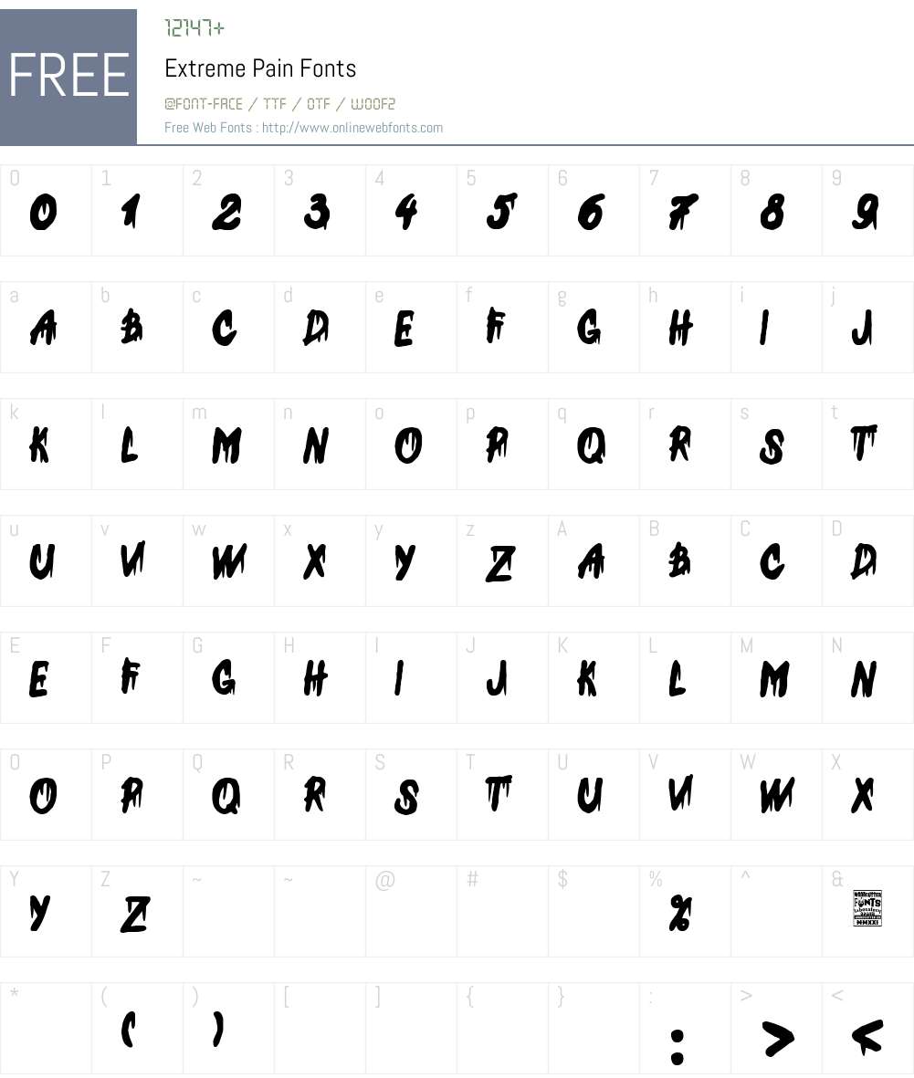 Extreme Pain 1.00;December 13, 2021;FontCreator 11.0.0.2388 64-bit ...