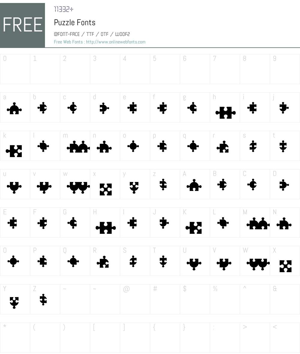 Puzzle V3 1.000 Fonts Free Download - OnlineWebFonts.COM