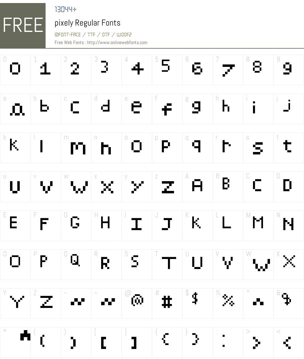 pixely Regular 1.0 Fonts Free Download - OnlineWebFonts.COM