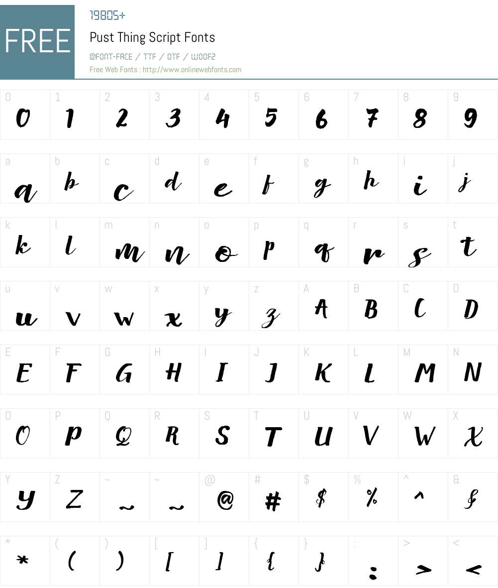 Pust Thing Script 1.000 Fonts Free Download - OnlineWebFonts.COM