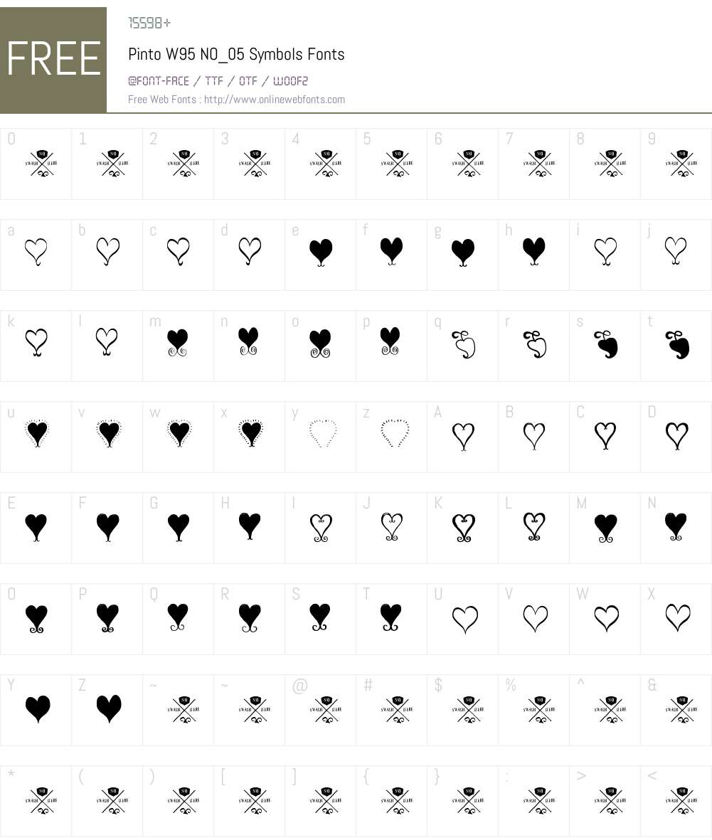 Pinto W95 NO_05 Symbols 1.65 Fonts Free Download - OnlineWebFonts.COM