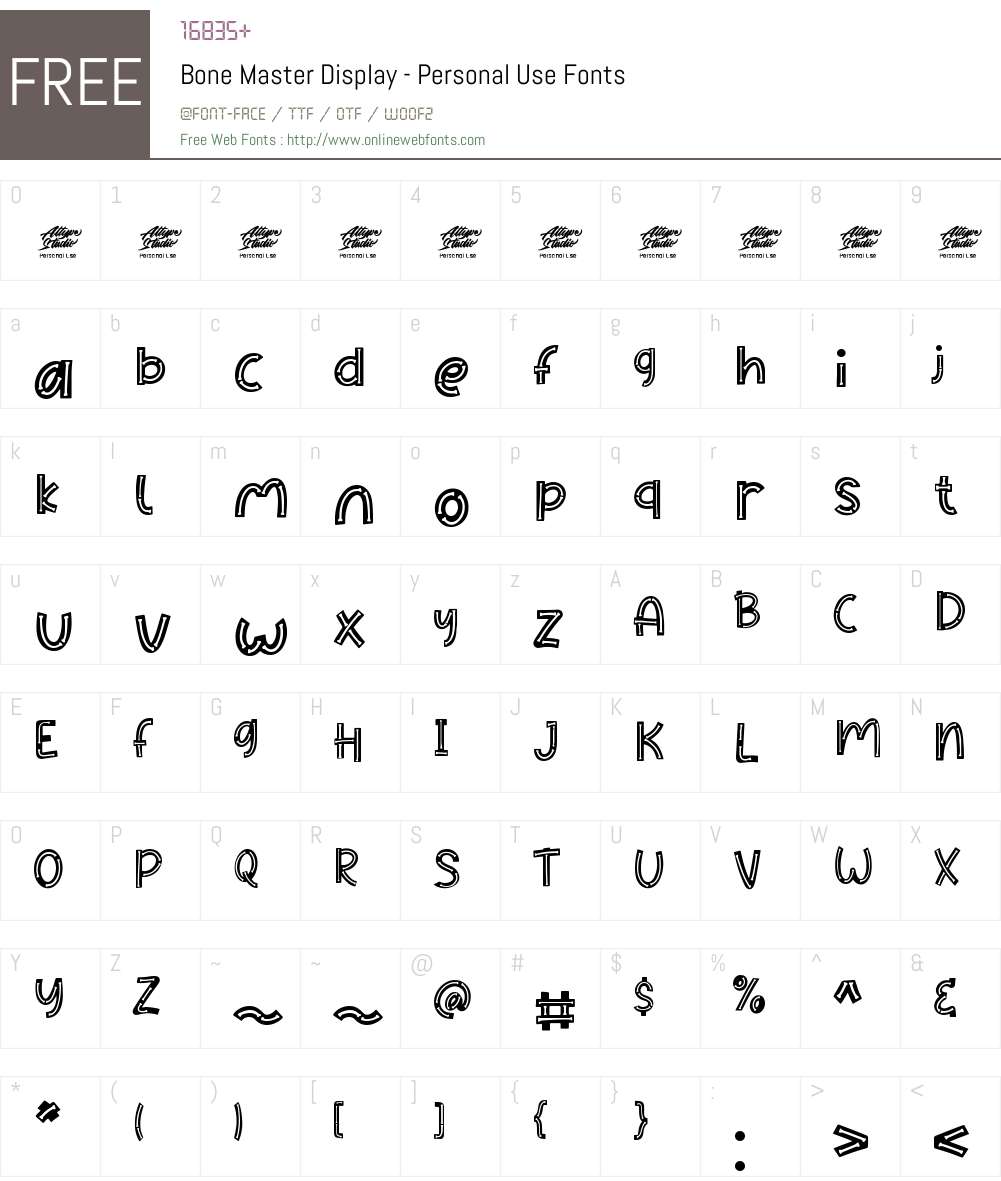 Bone Master Display - Personal 1.000 Fonts Free Download ...