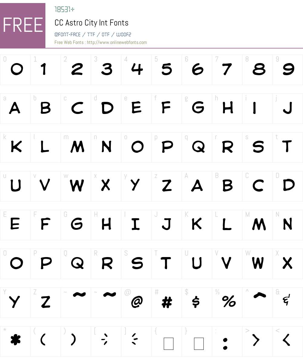 CC Astro City Int 001.000 Fonts Free Download - OnlineWebFonts.COM