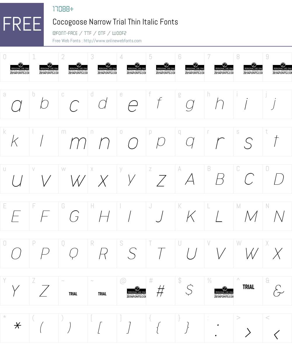 Cocogoose Narrow Trial 1.000 Fonts Free Download - OnlineWebFonts.COM