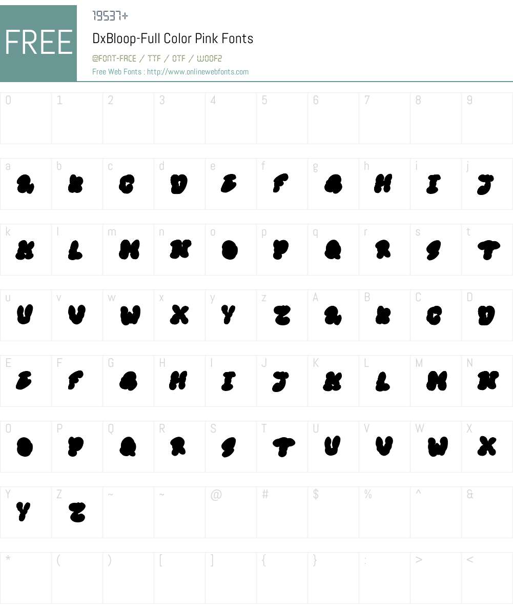 Dx Bloop Full Color Pink 1.000 Fonts Free Download - OnlineWebFonts.COM