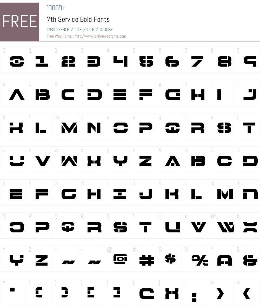 7th Service Bold 2.0; 2016 Fonts Free Download - OnlineWebFonts.COM