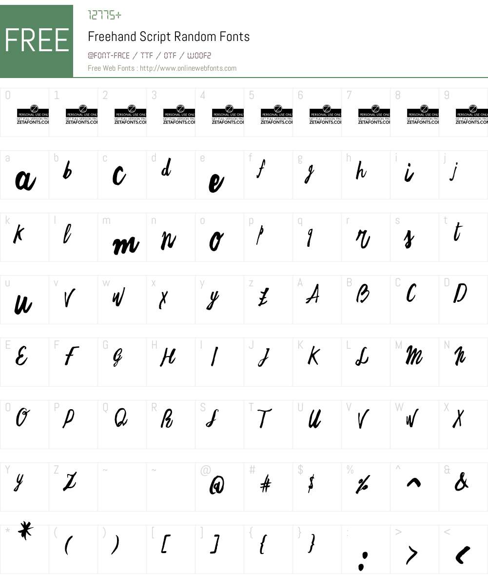 Freehand Script Random 1.007 Fonts Free Download - OnlineWebFonts.COM