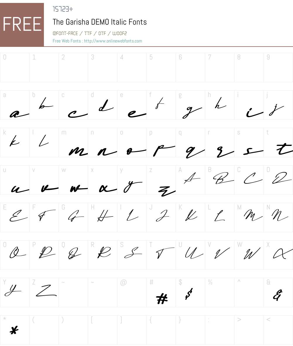 The Garisha DEMO Italic 1.000 Fonts Free Download - OnlineWebFonts.COM