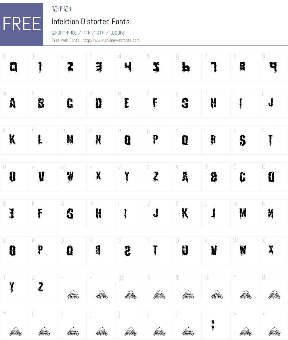 Infektion Distorted 1.00 March 3, 2017, initial release Fonts Free ...