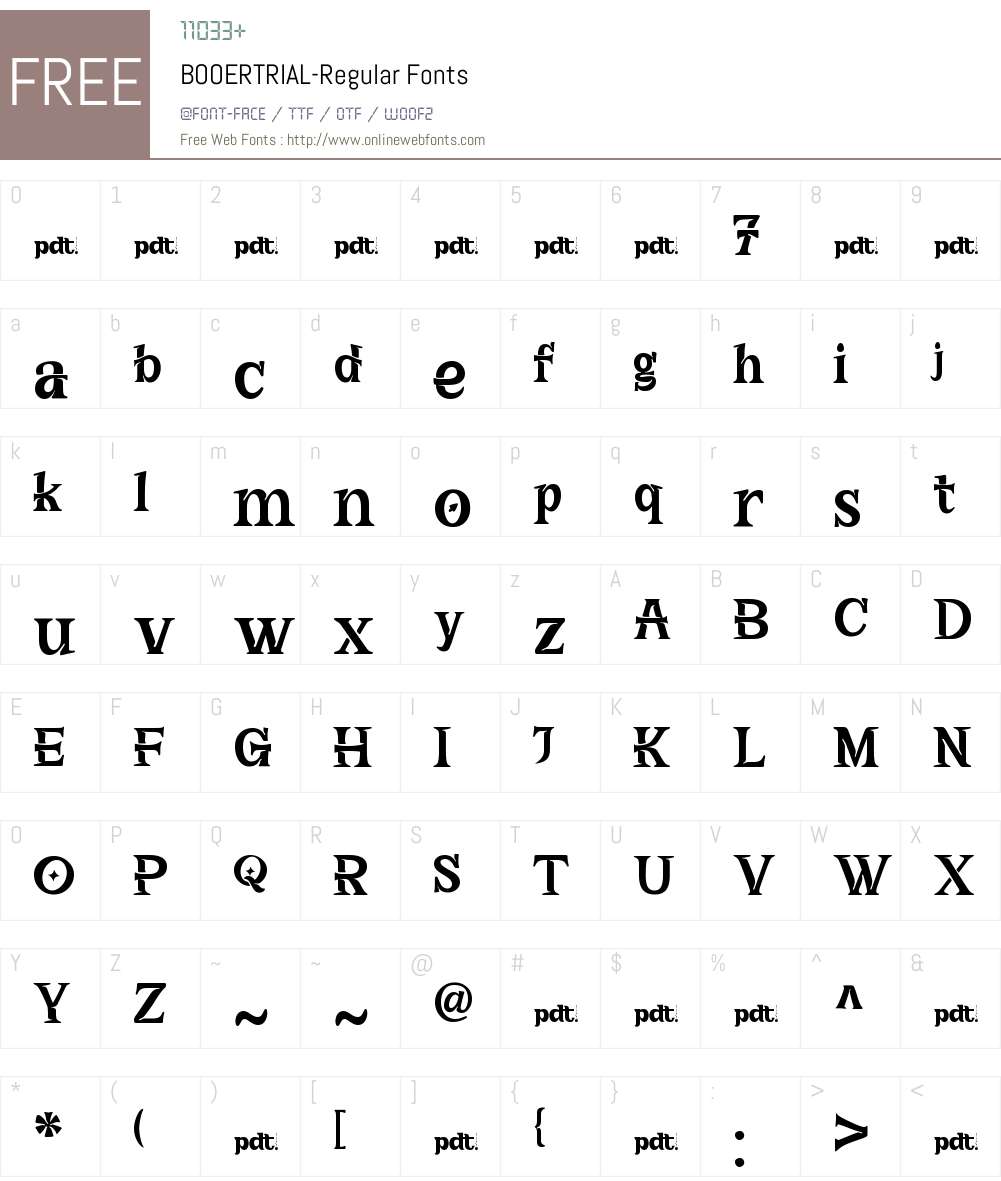 BOOER TRIAL 1.000 Fonts Free Download - OnlineWebFonts.COM
