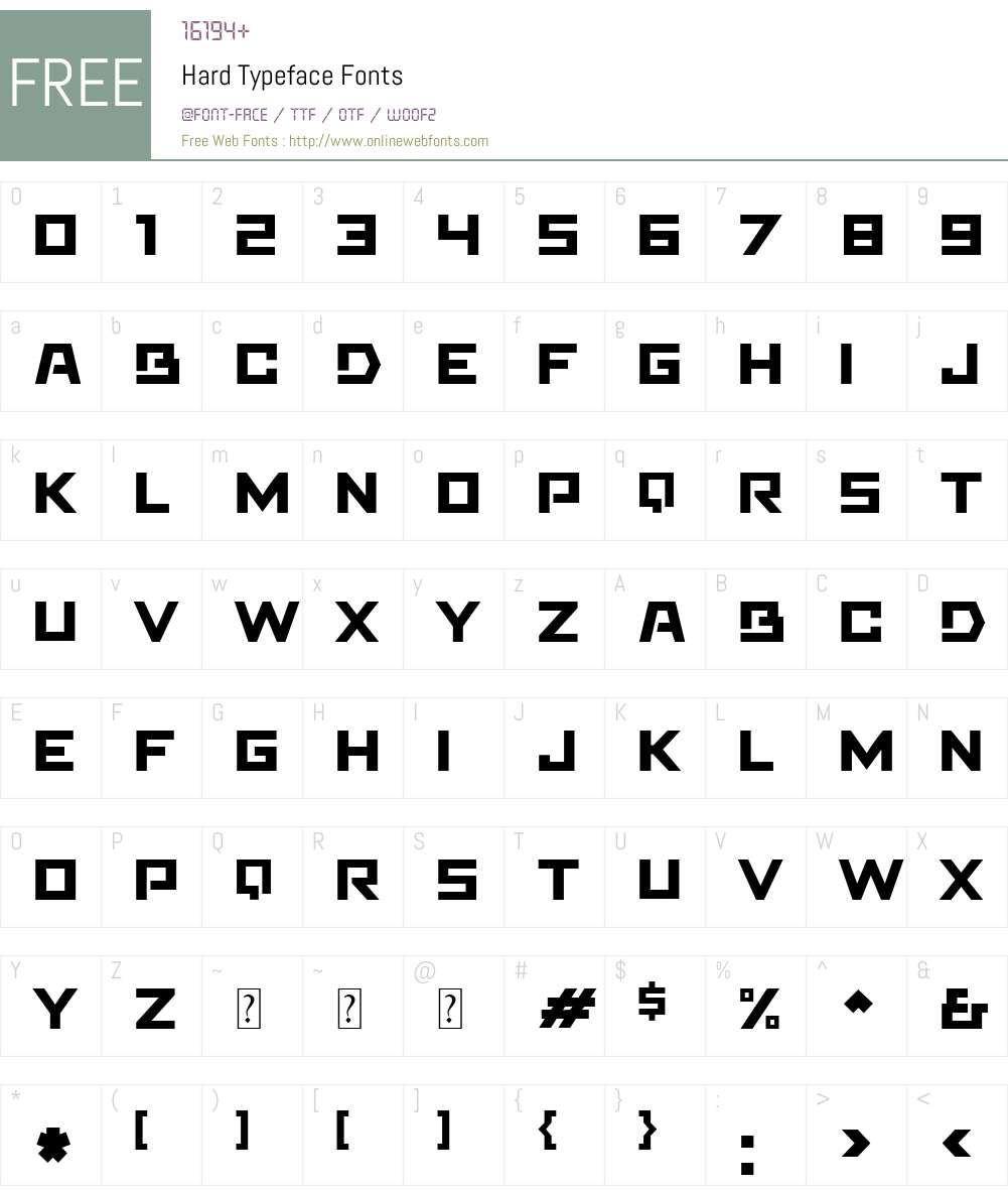 Hard Typeface 1.000 Fonts Free Download - OnlineWebFonts.COM