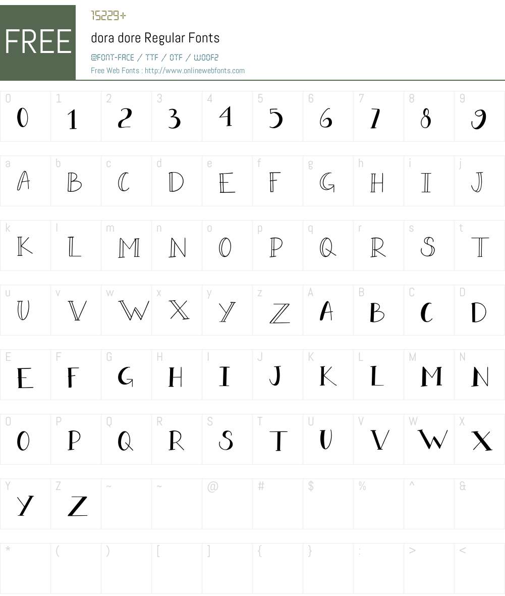 dora dore Regular 1.000 Fonts Free Download - OnlineWebFonts.COM