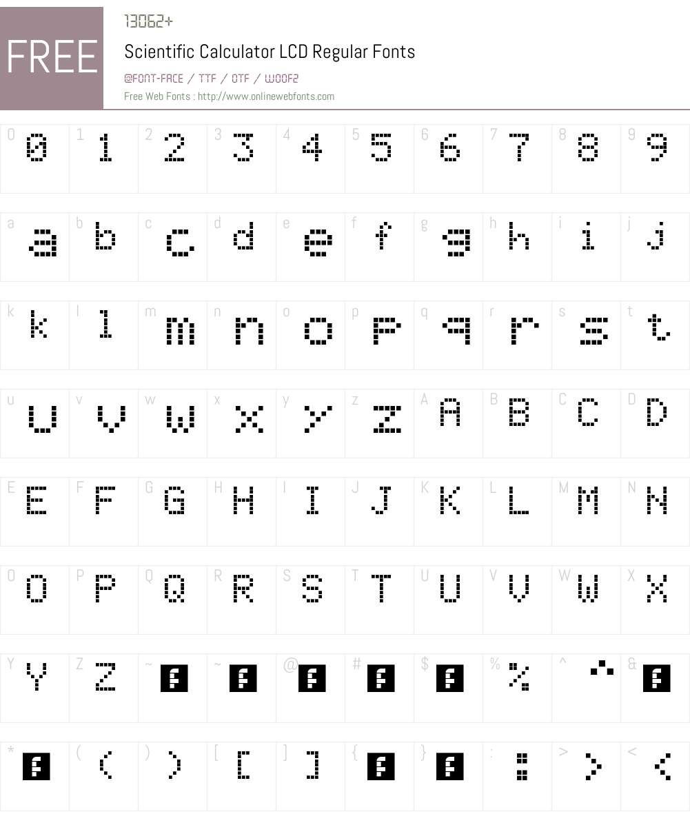 Scientific Calculator LCD Regular 1.0 Fonts Free Download ...