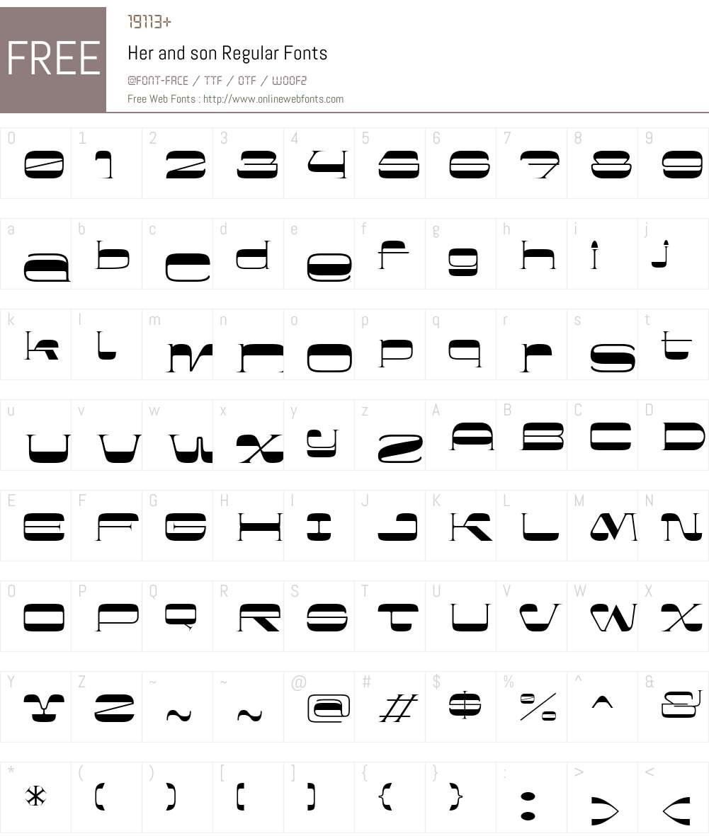 Her and son Regular 1.000 Fonts Free Download - OnlineWebFonts.COM
