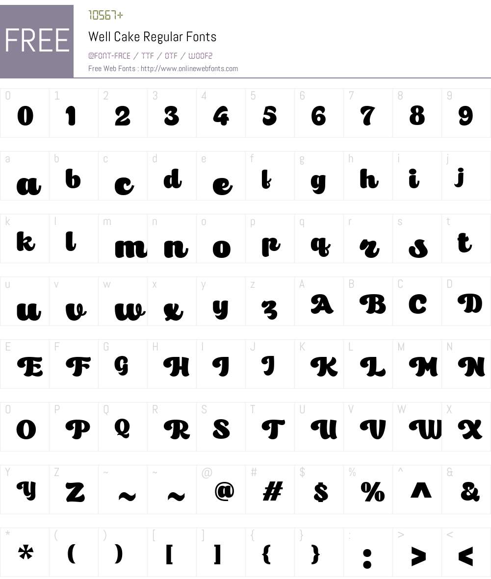 Well Cake 1.002;Fontself Maker 3.5.4 Fonts Free Download - OnlineWebFonts.COM