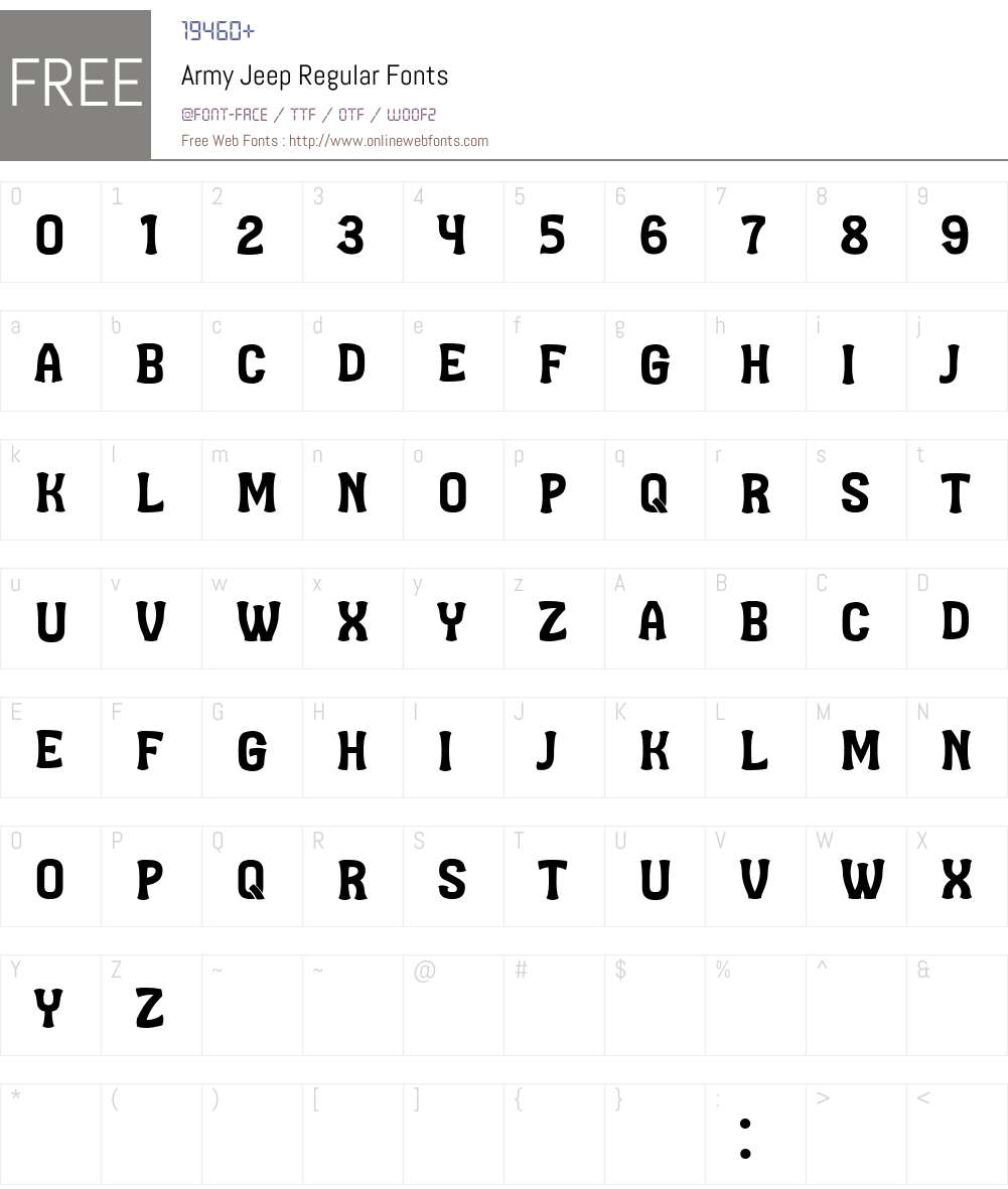 Army Jeep 1.000 Fonts Free Download - OnlineWebFonts.COM