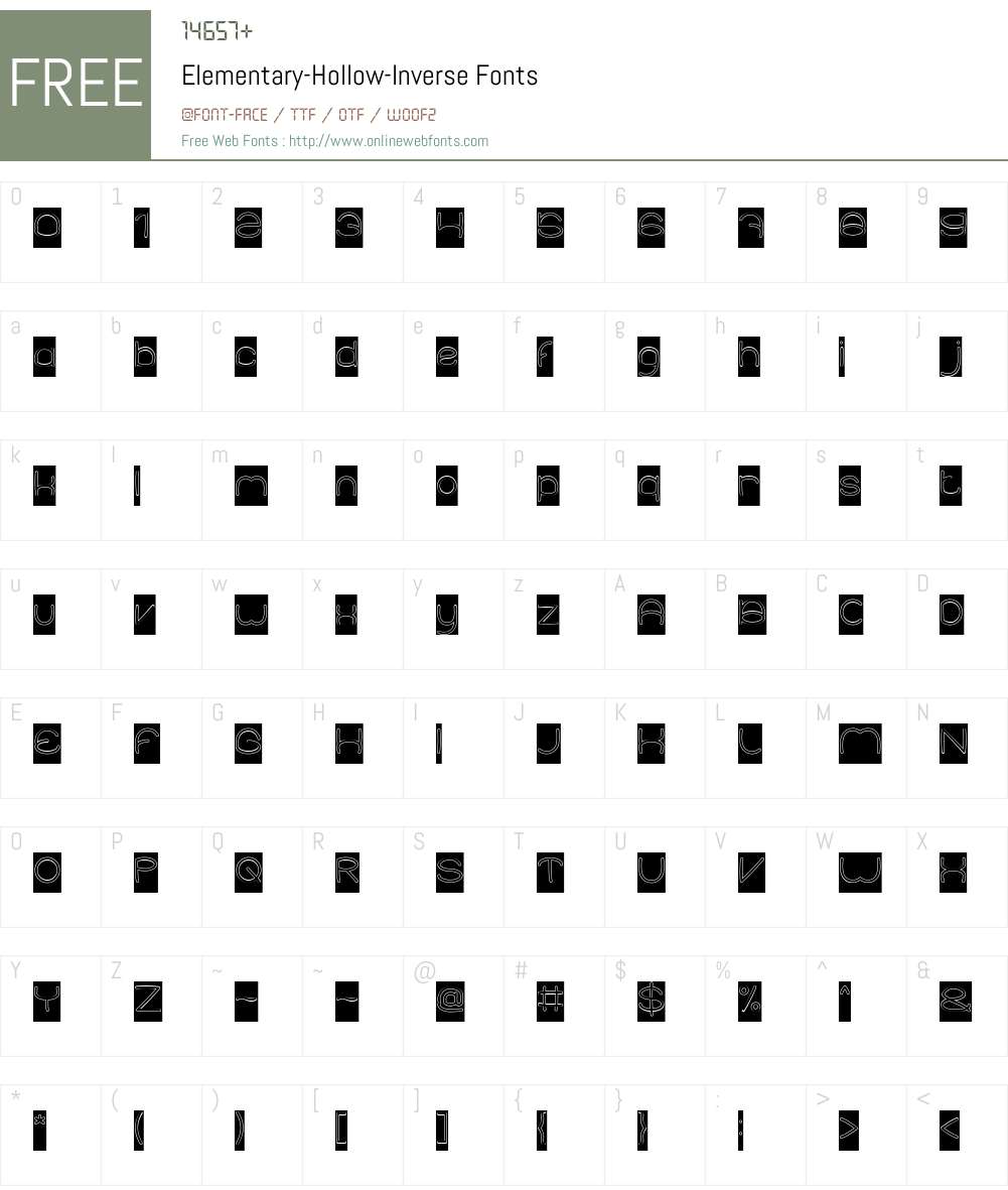 Elementary-Hollow-Inverse 1.00;April 12, 2018;FontCreator 11.5.0.2422 64-bit Fonts Free Download ...