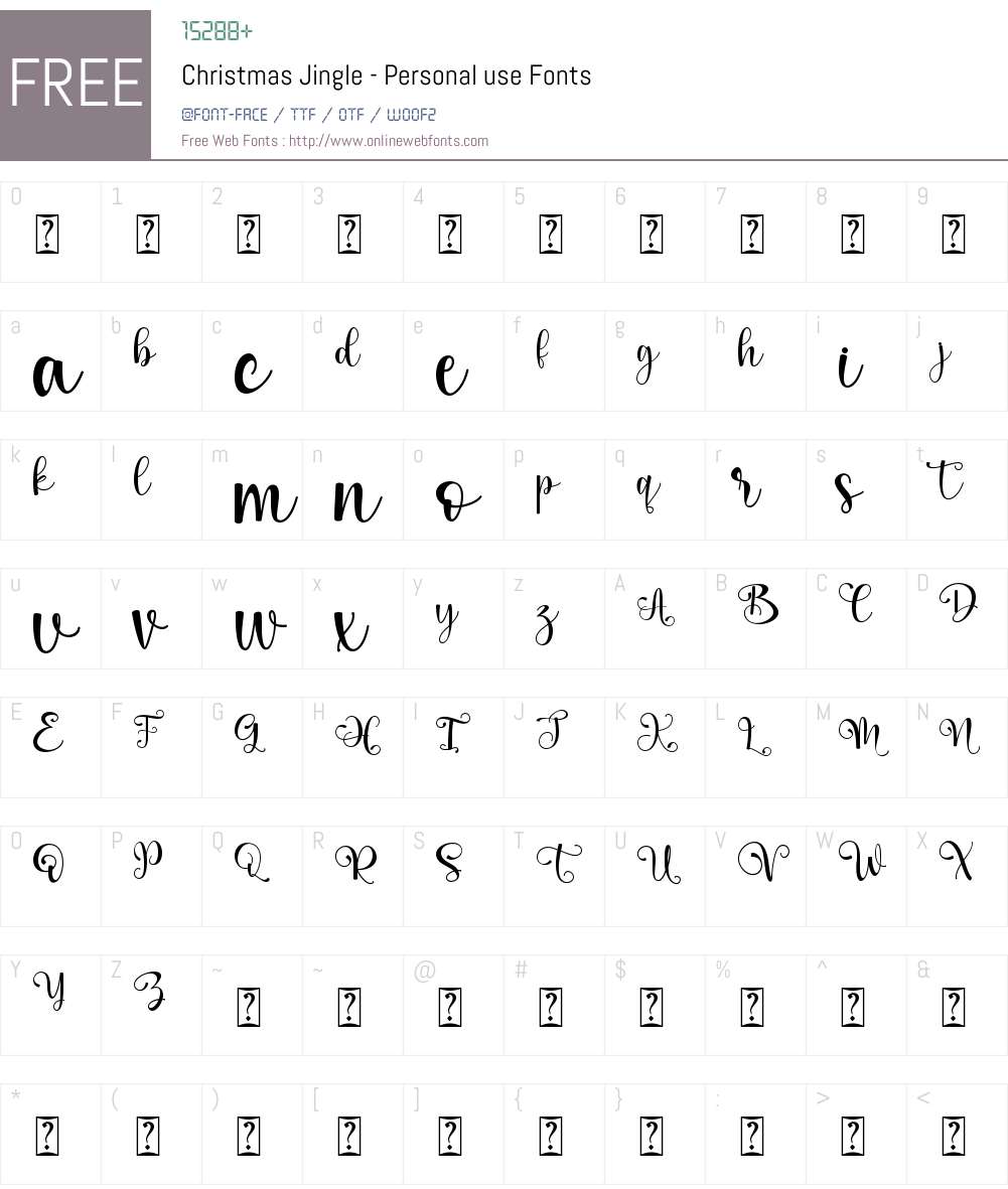 Christmas Jingle - Personal use 1.00;August 22, 2021;FontCreator 13.0.0 ...