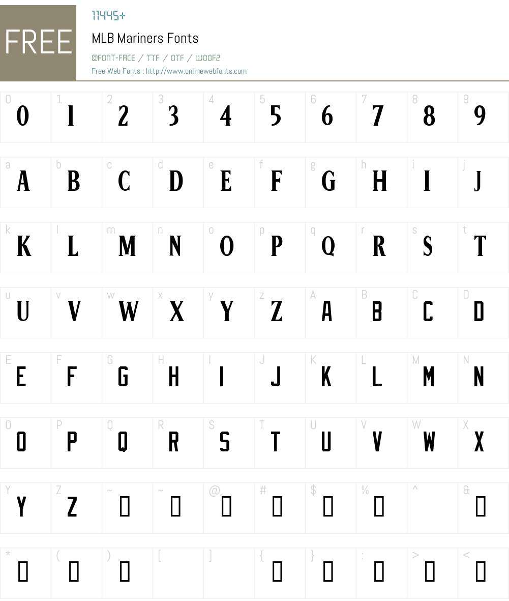 MLB Mariners Macromedia Fontographer 4.1 9/29/04 Fonts Free Download ...