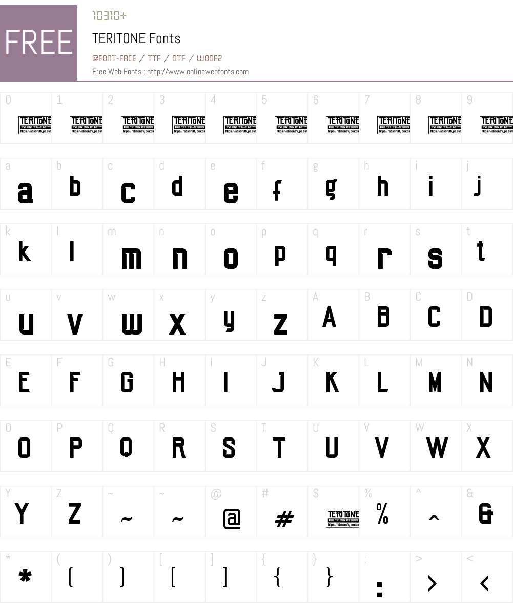 TERITONE 1.00;September 17, 2021;FontCreator 11.5.0.2430 64-bit Fonts ...
