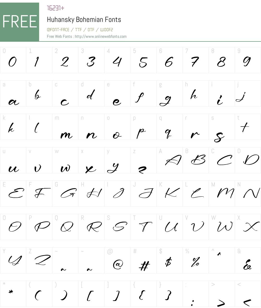 Huhansky Bohemian 1.00;January 6, 2023;FontCreator 13.0.0.2683 32-bit ...
