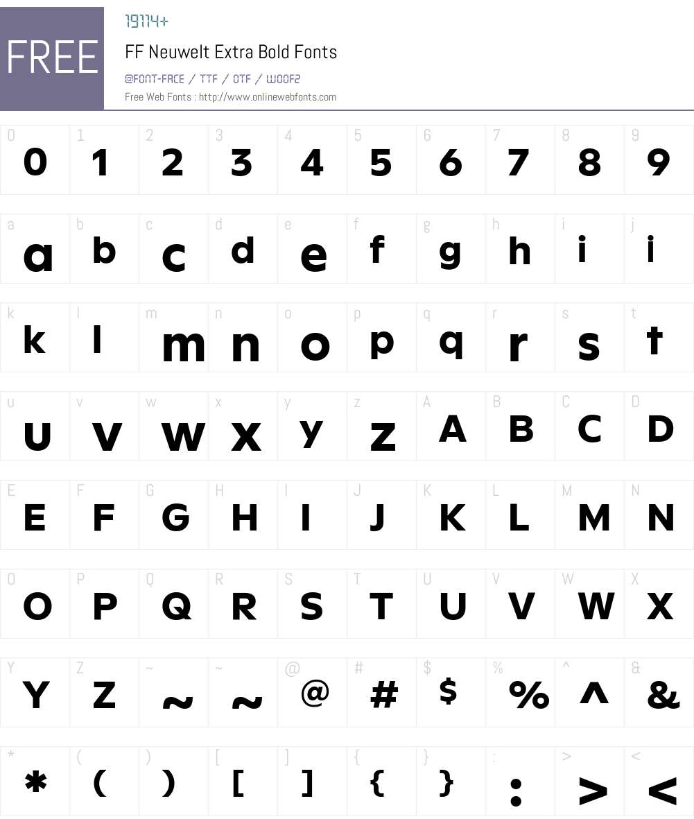 FF Neuwelt Extra Bold 1.00, build 22, g2.6.2 b1235, s3 Fonts Free ...