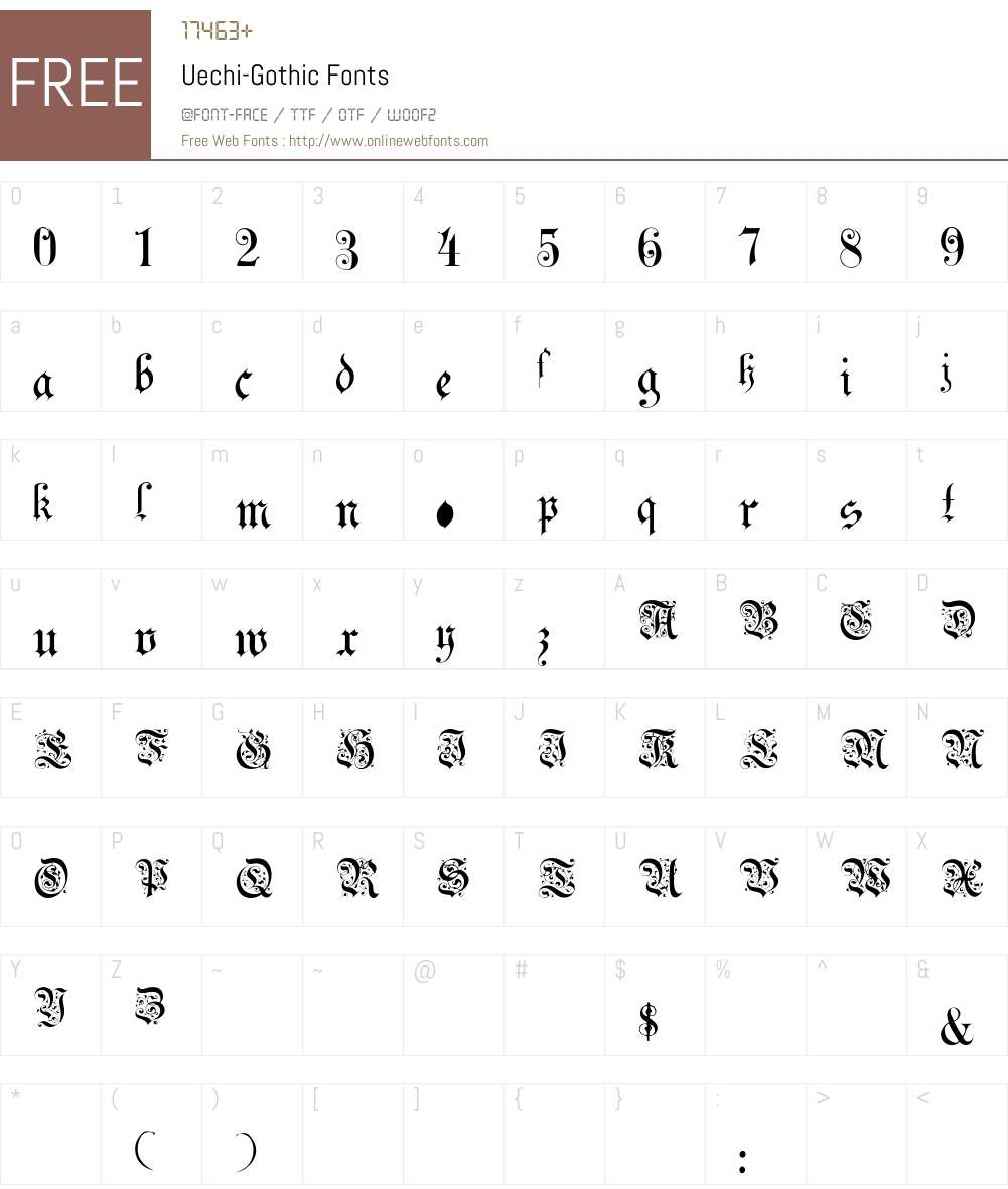 Uechi-Gothic Converted from f:xUECHI.TF1 by ALLTYPE Fonts Free Download ...