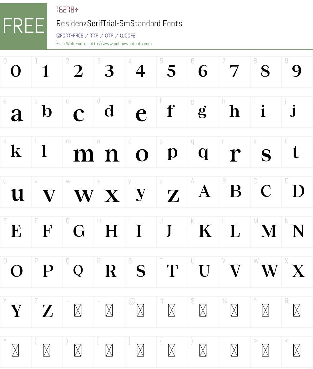 Residenz Serif Trial SemiBold Standard 1.000 Fonts Free Download ...