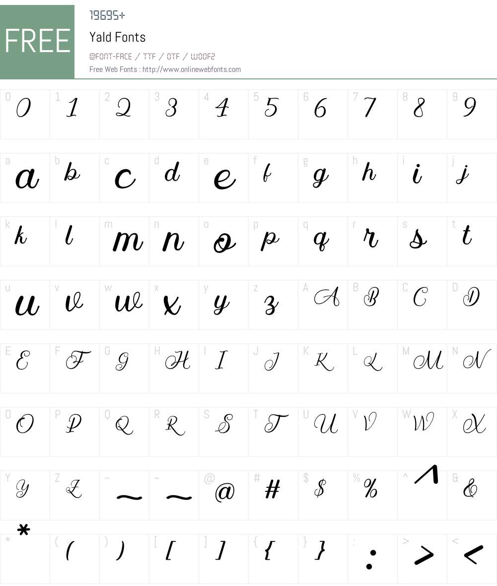Yald 1.00;June 29, 2021;FontCreator 12.0.0.2567 64-bit Fonts Free ...
