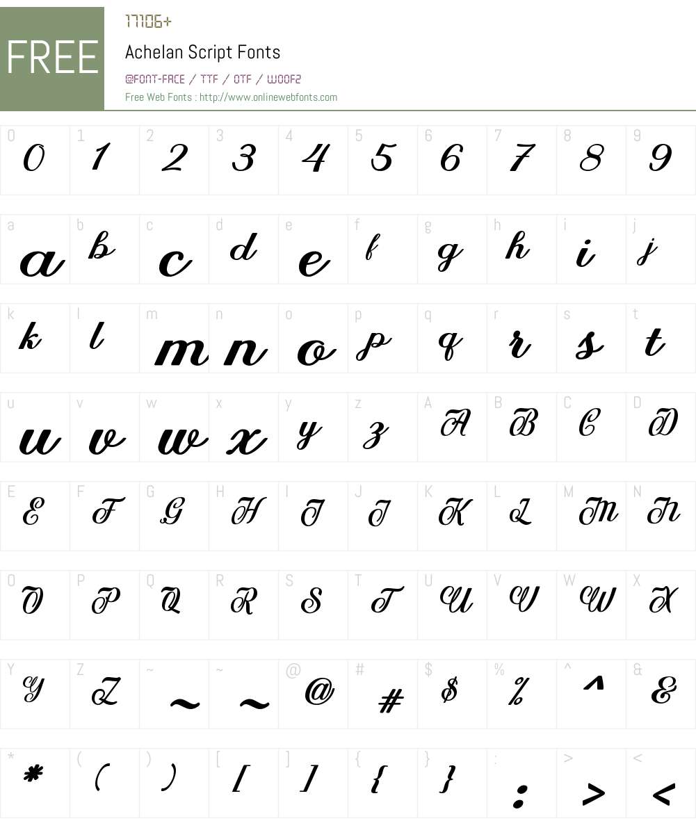Achelan Script 1.000 Fonts Free Download - OnlineWebFonts.COM