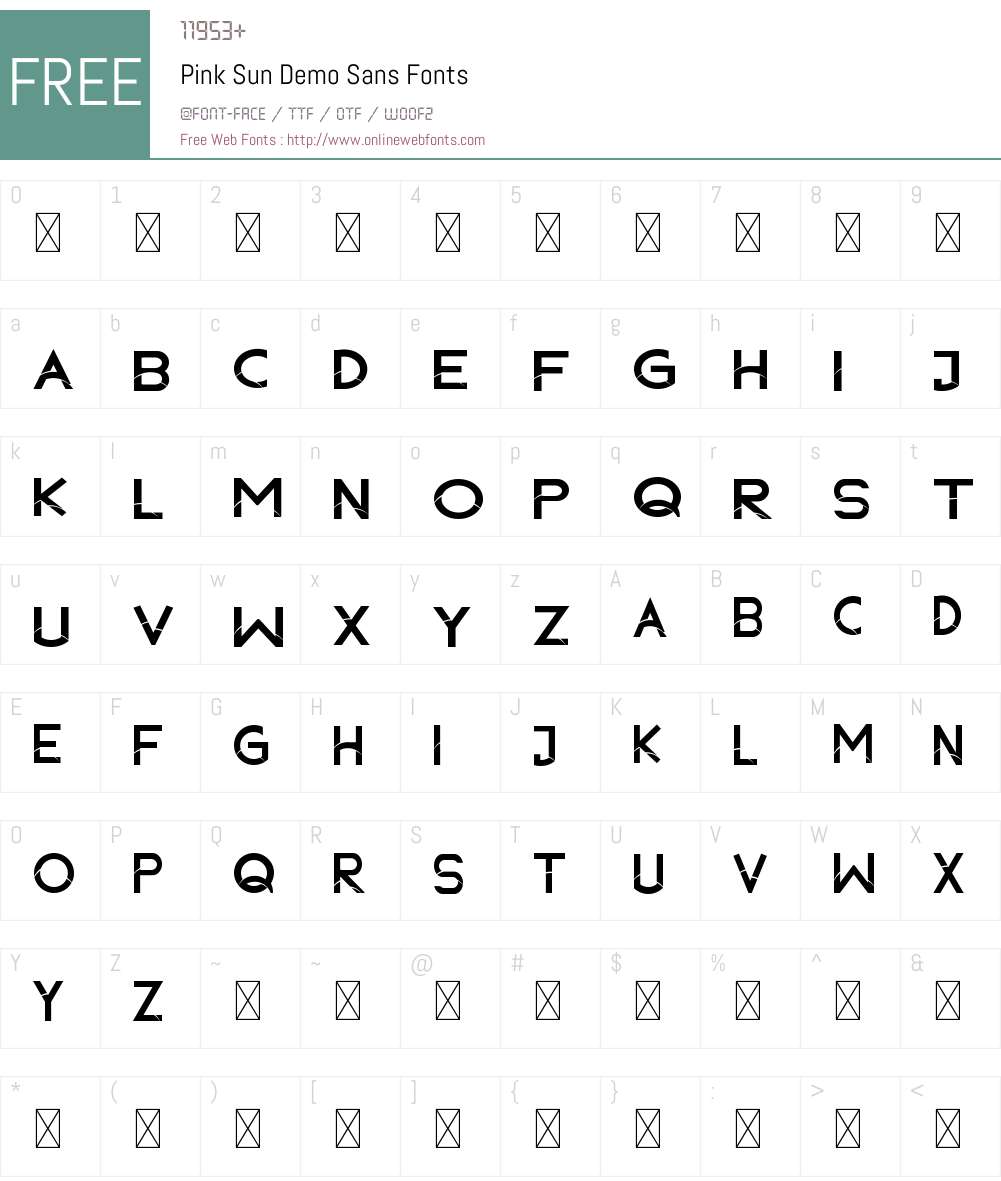 Pink Sun Demo Sans 1.001;Fontself Maker 3.5.0 Fonts Free Download ...