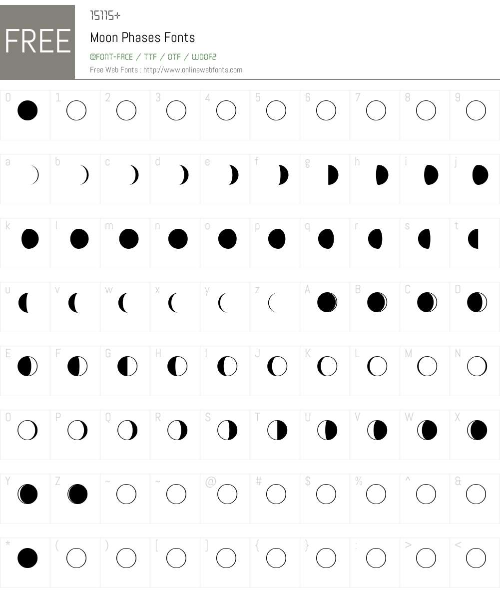 Moon Phases 1.0 Fonts Free Download - OnlineWebFonts.COM