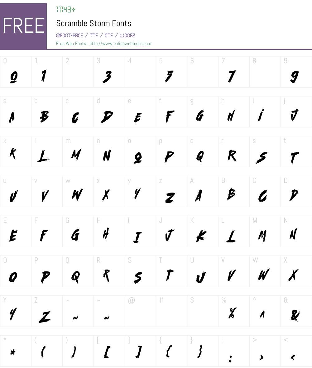 Scramble Storm 1.00;November 5, 2021;FontCreator 13.0.0.2683 64-bit ...