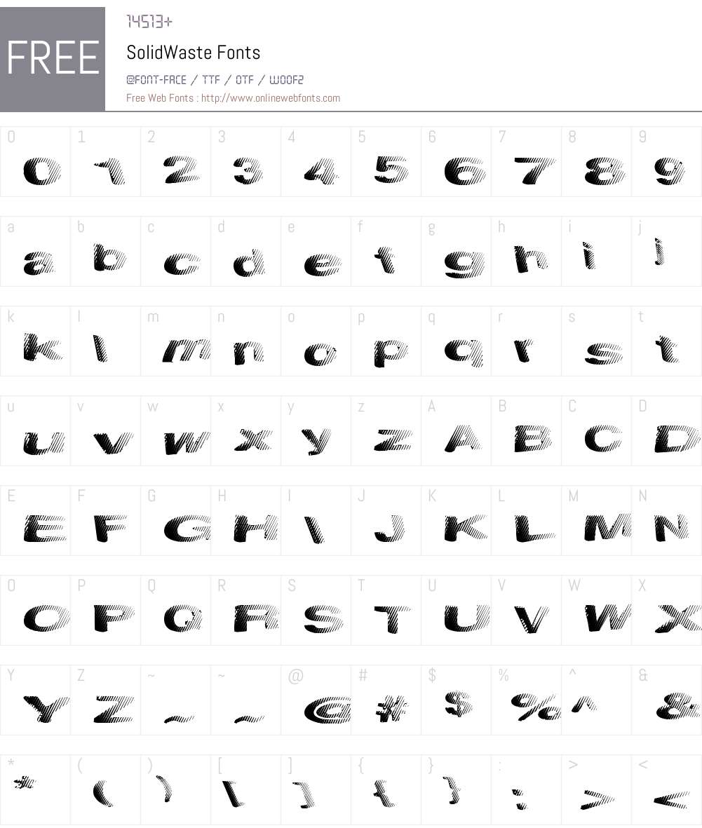 SolidWaste 1.00 November 28, 2014, initial release Fonts Free Download ...