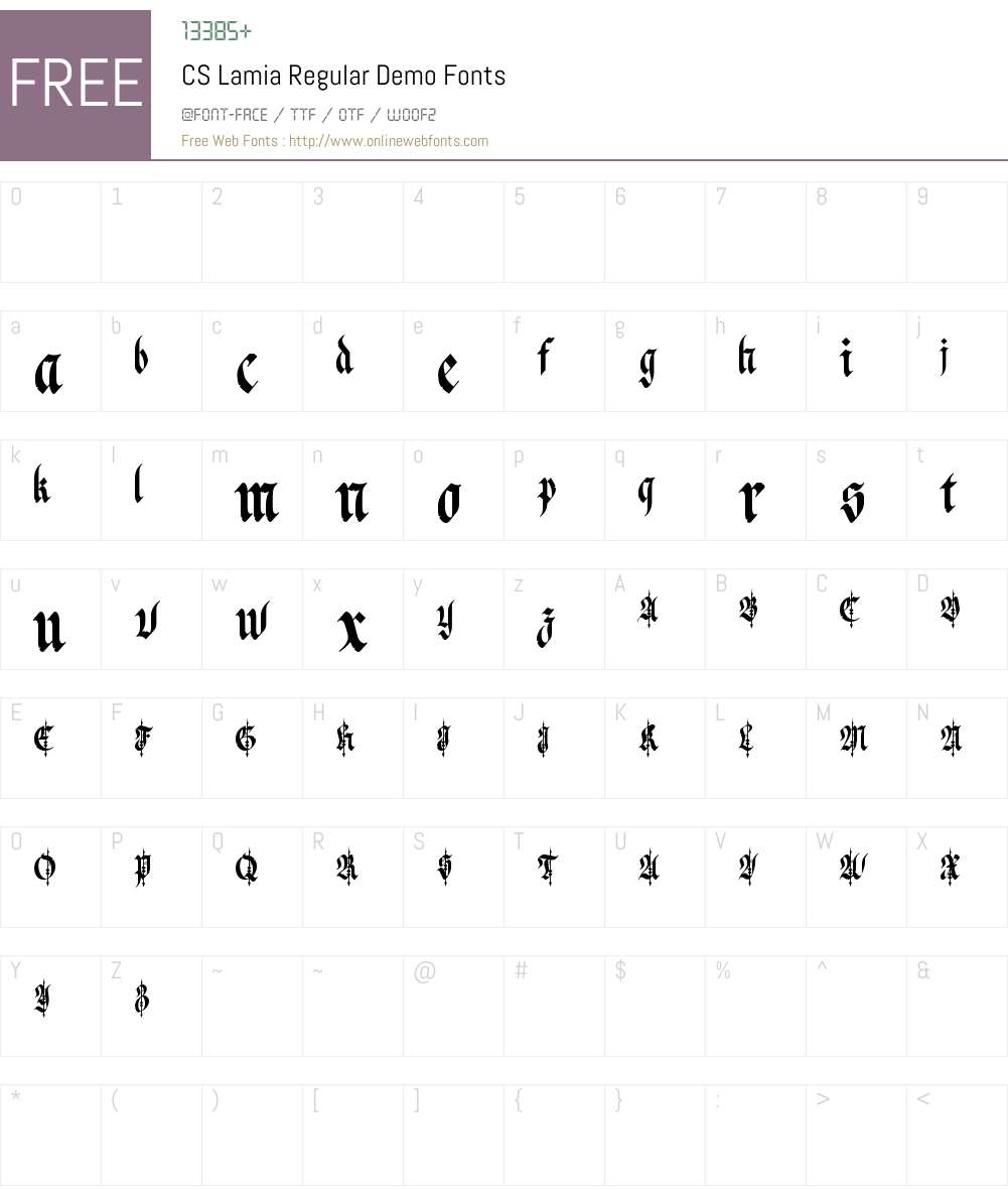 CS Lamia Demo 1.000 Fonts Free Download - OnlineWebFonts.COM