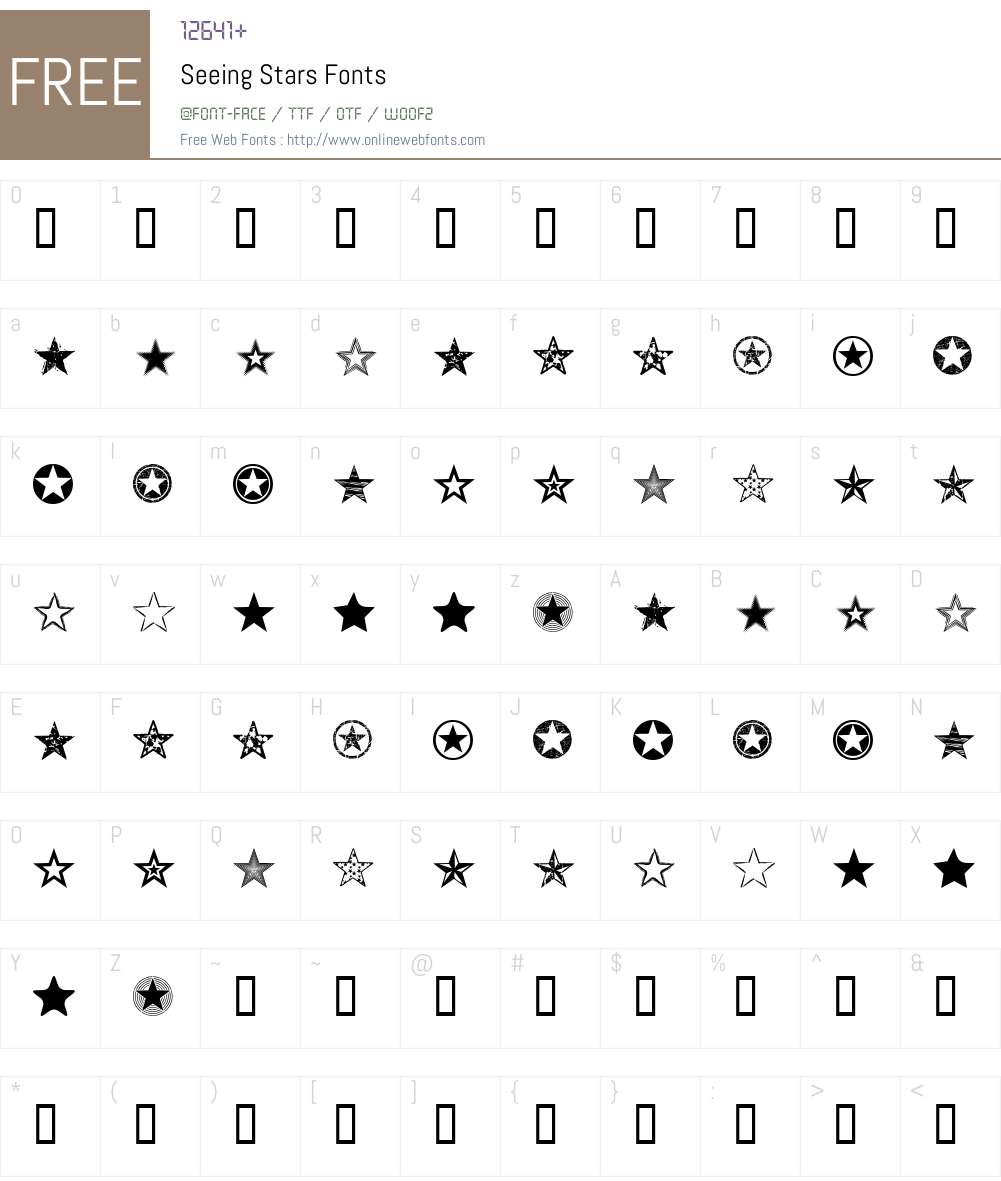 Seeing Stars V1 Macromedia Fontographer 4.1 7/2/99 Fonts Free Download ...