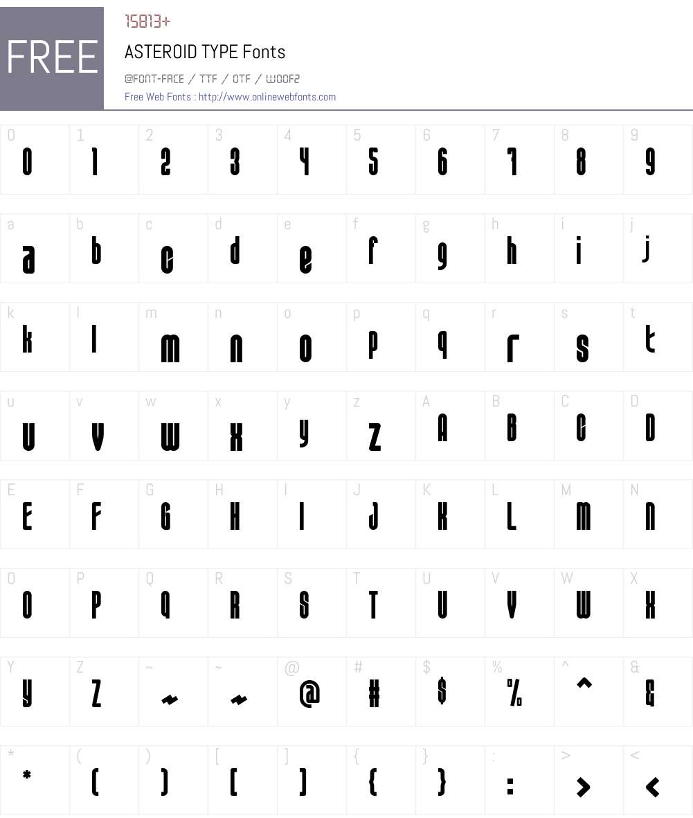 ASTEROID TYPE 1.00;March 25, 2023;FontCreator 12.0.0.2565 64-bit Fonts Free Download ...