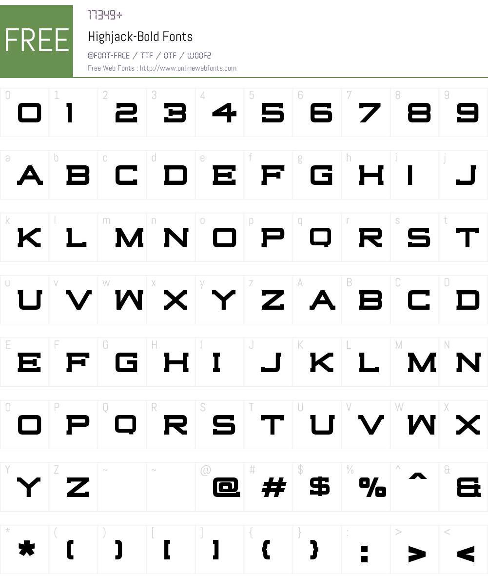 Highjack-Bold 1.000;PS 001.001;hotconv 1.0.56 Fonts Free Download ...