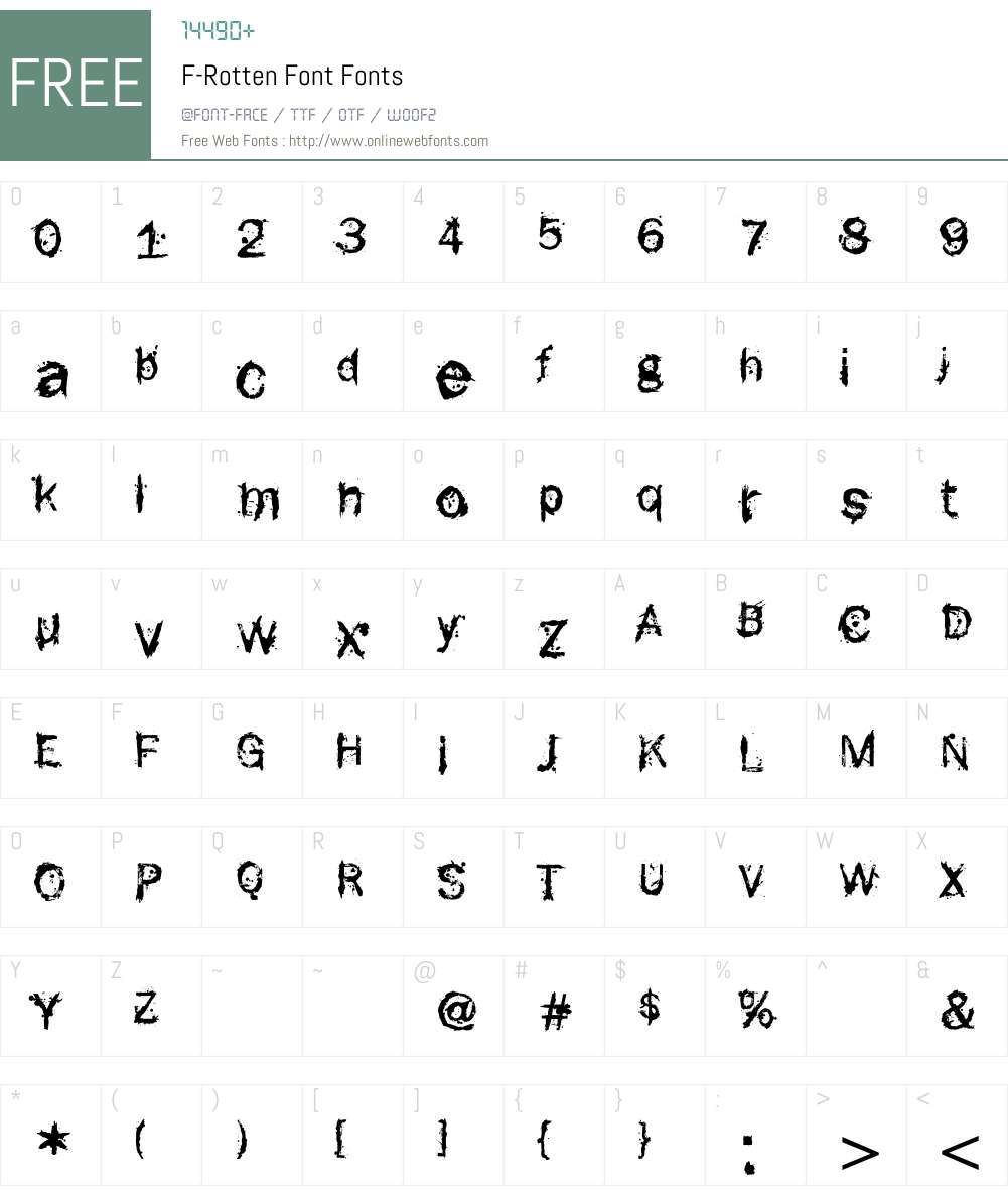 F-Rotten Font Converted from c:windowssystemFRANKLTE.TF1 by ALLTYPE ...