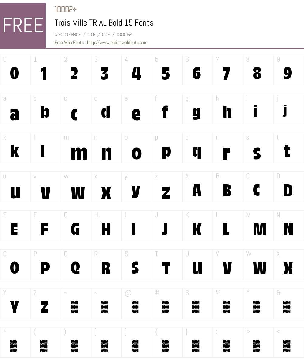 Trois Mille TRIAL Bold 15 1.000;hotconv 1.0.109;makeotfexe 2.5.65596 ...