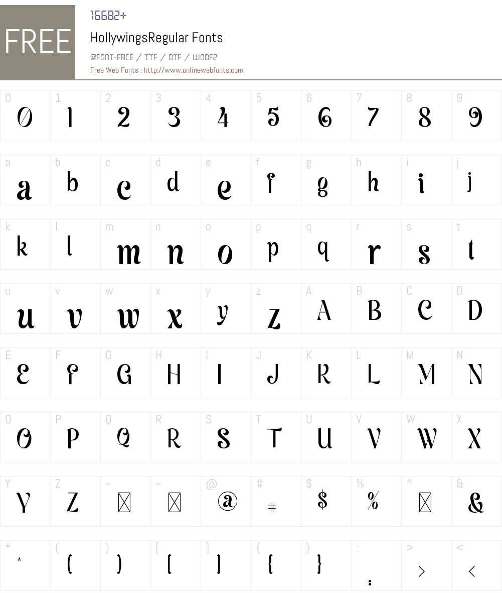 Hollywings 1.000 Fonts Free Download - OnlineWebFonts.COM
